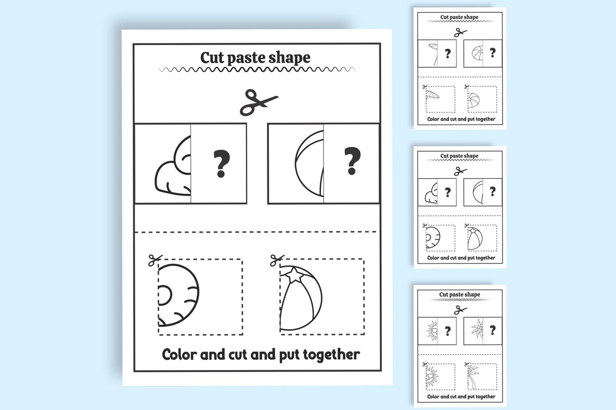 Printable Cut, Paste & Shape Activity for Kids – The Dryden